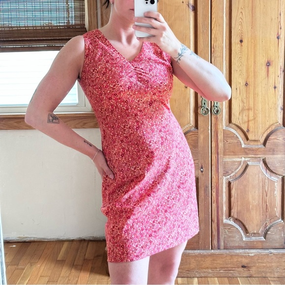 Vintage | Dresses | Vintage Mini Mod Dress Dby Floral Pink And Red Mini ...